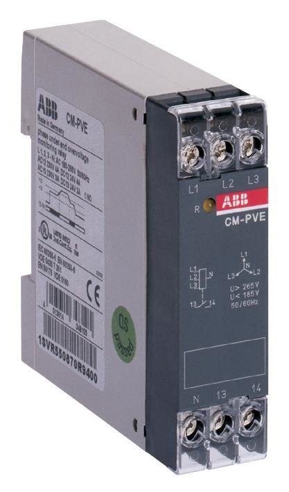 1SVR550870R9400 Abb, Phase Monitoring Relay, Single Function, SPDT ...