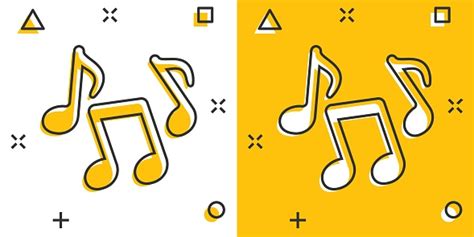 만화 스타일의 음악 노트 아이콘 흰색 고립 된 배경에 노래 만화 벡터 그림 뮤지션 스플래시 효과 사인 비즈니스 컨셉 음표에 대한 스톡 벡터 아트 및 기타 이미지 Istock