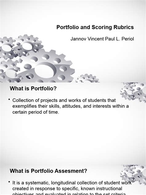 Portfolio And Scoring Rubrics Pdf Educational Assessment Rubric Academic