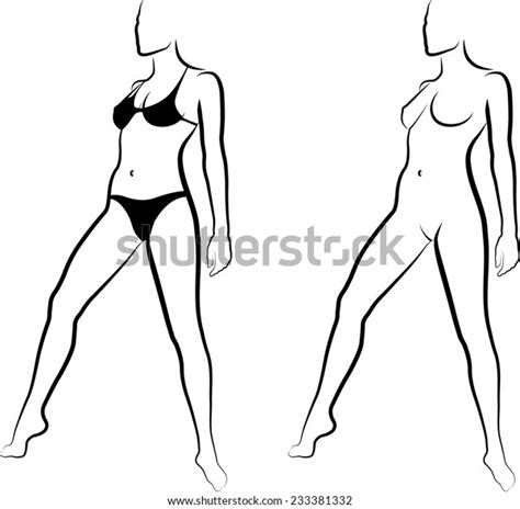 Sketch Naked Woman เวกเตอรสตอก ปลอดคาลขสทธ Shutterstock