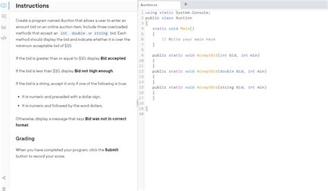 Solved Create A Program Named Auction That Allows A User To Chegg