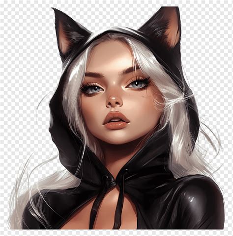 Cat Girl Blonde Cat Girl With Cat Ears Png Pngwing