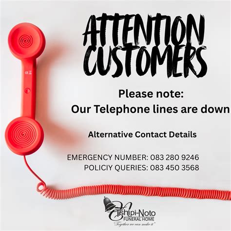 Tshipi Noto Attention Valued Clients Please Note That Our Telephone