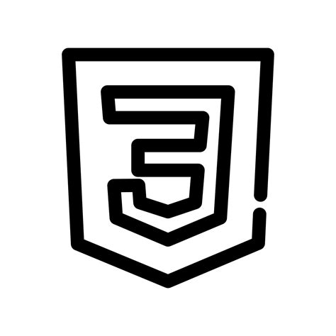 Css3 Icon In Outline Style 2276838 Vector Art At Vecteezy