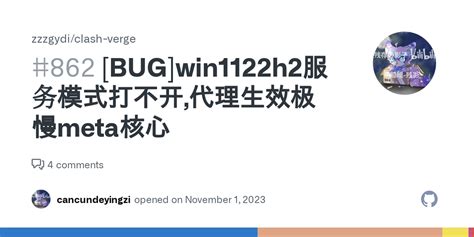 Bug Win1122h2服务模式打不开代理生效极慢meta核心 · Issue 862 · Zzzgydiclash Verge