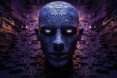 Premium Ai Image Chatgpt Supercomputer And Artificial Intelligence In The Face Of A Man