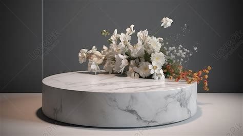 우아한 대리석 연단과 3d 렌더링 꽃 배경으로 제품 디스플레이 향상 연단 배경 제품 디스플레이 배경 대리 배경 이미지 Hd 연단 제품 디스플레이 대리 배경 사진