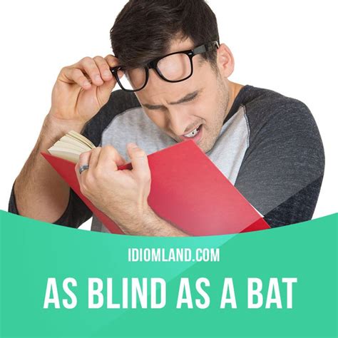 As Blind As A Bat Means Unable To See Well Example I M As Blind As A Bat Without My