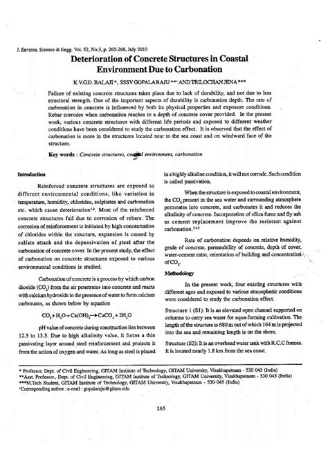 Pdf Deterioration Of Concrete Structures In Coastal Environment Due To Carbonation