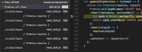 javascript debugging promise call stacks in vscode stack overflow