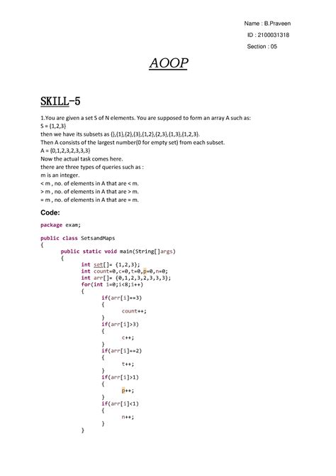 2100031318 Aoop S 5 Hii See Answers Id 2100031318 Section 05 Aoop Skill 5 1 Are Given A