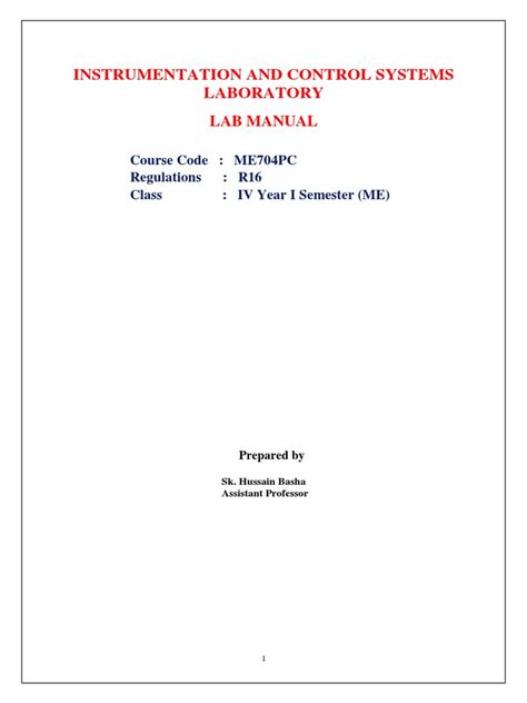 Pec Ics Lab Manual Pdf Thermocouple Pressure Measurement