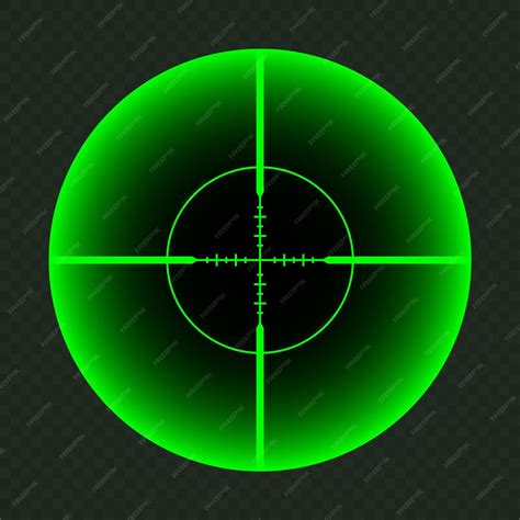 무기 야간 저격총 광학 범위 십자선이 있는 사냥용 총 뷰파인더 조준 사격 표시 기호 군사 표적 기호 실루엣 게임 인터페이스 Ui 요소 벡터 그림 프리미엄 벡터