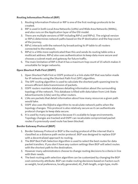 Ripospfbgp Pdf Routing Computer Network