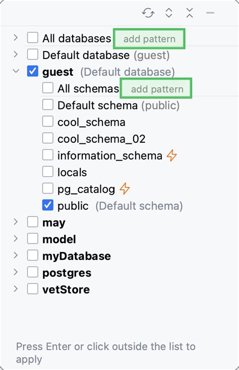 schemas datagrip documentation