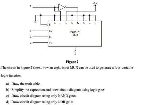 Solved 14 B 74hc151 Mux C S₁ D S₂ Z Figure 2 The Circuit In
