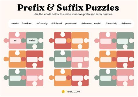 Prefix And Suffix Worksheets And Exercises • 7esl