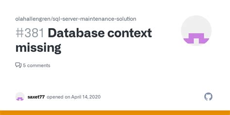 Database Context Missing · Issue 381 · Olahallengrensql Server