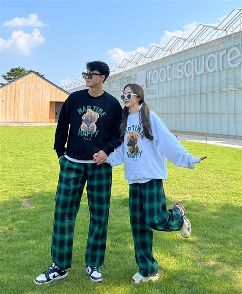 엄라이브 Set단품가능고퀄 최저가 남녀공용 까꿍 곰돌이 도톰 오버핏 맨투맨 와이드 타탄 체크팬츠 트레이닝 세트 잠옷 홈웨어