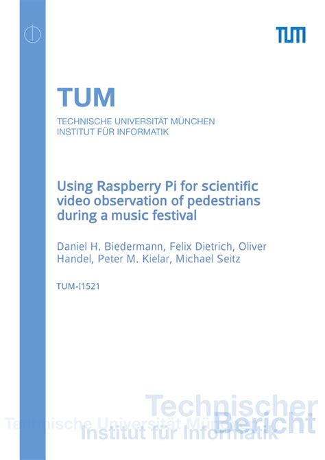 PDF Using Raspberry Pi For Scientific Video Observation Of Pedestrians During A Music Festival