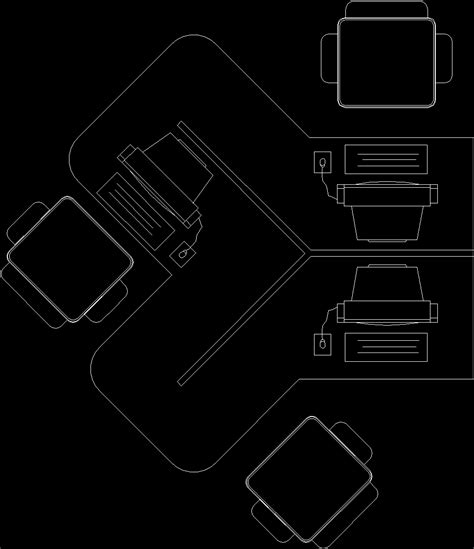 Modular Computer Desk DWG Block For AutoCAD Designs CAD