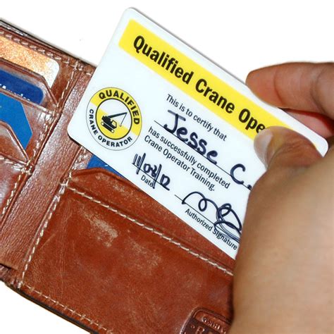 Qualified Crane Operator Wallet Card Signs