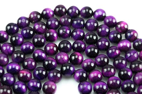 Purple Tiger Eye Beads Grade Aaa Quality Tigers Eye Etsy