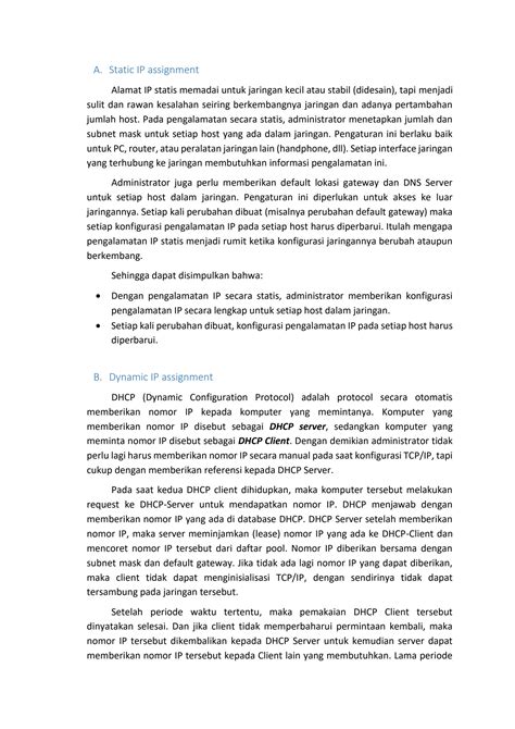 Solution Modul Praktikum 2 Identifikasi Hardware Jaringan Dan Konfigurasi Ip Dinamis Statis Arp