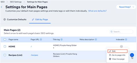 cms working with seo settings for dynamic pages help center