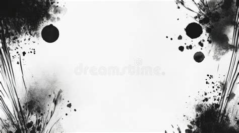 Abstract Black Ink Sketch Illustration Background With Creative Space For Text Overlay And