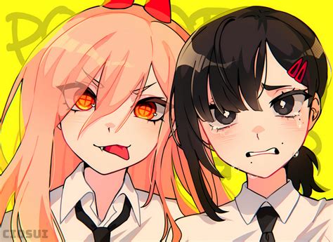 Chainsaw Man Tongue Out Horns Moles Fangs Crying Blonde Power Tears Kobeni Hd