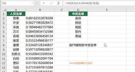 公司年会抽奖，我用函数制作了一个抽奖小工具 正数办公