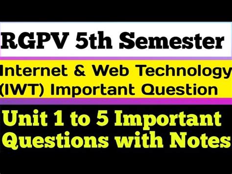 Internet Web Technology Important Questions RGPV BTech Th Semester YouTube