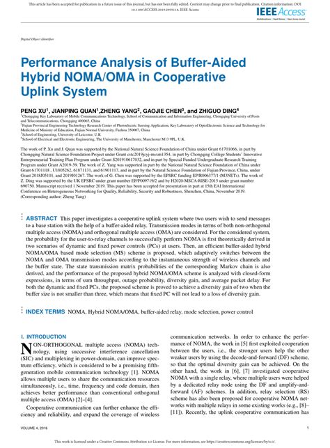 Pdf Performance Analysis Of Buffer Aided Hybrid Nomaoma In