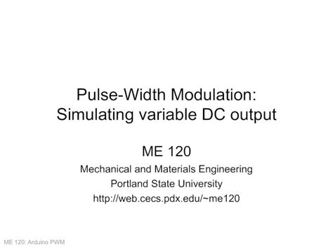 Pdf Pulse Width Modulation Simulating Variable Dc Output •pulse