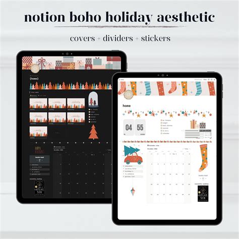 Notion Boho Holiday Customization Bundle Notion Covers Notion Icons