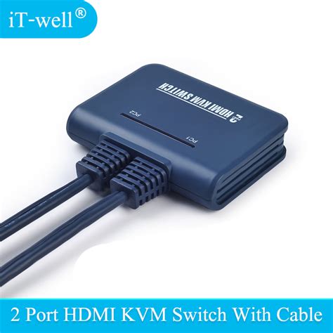 It Well Hdmi Kvm Switch 2 Port With Cable For Dual Grandado