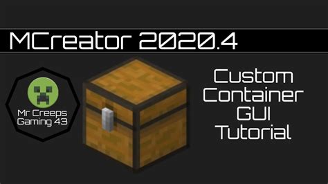 Mcreator 20204 Container Gui Tutorial Youtube