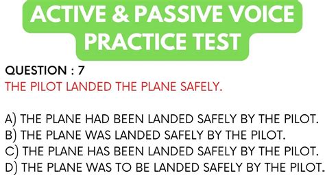 Active And Passive Voice Practice Test 1 Active Passive Voice English Gra Active And Passive