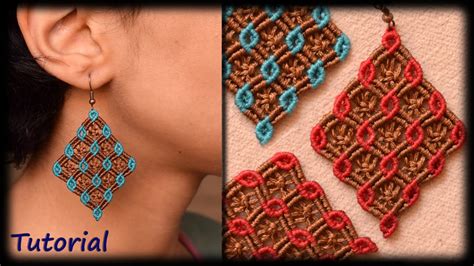 Macramé Earrings Step By Step Tutorial Macramé Pattern How To