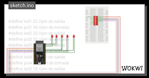 Guía 1 Ejemplo 5 Wokwi Esp32 Stm32 Arduino Simulator