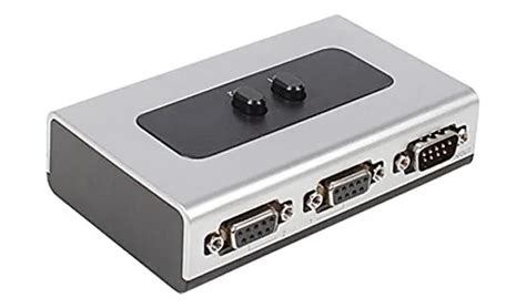 Serial Rs232 2 Port Manual Switcher Selector Switch Box Meses Sin Interés