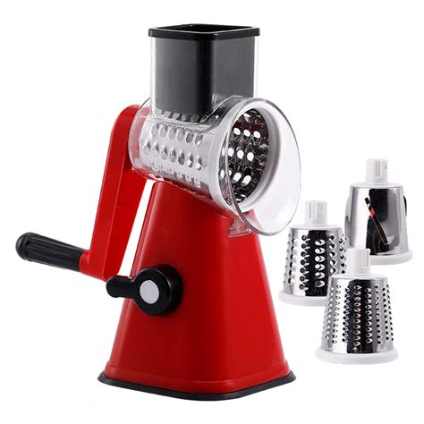 수동 감자 당근 주방 야채 커터 3 인 1 치즈 강판 야채 슬라이서 분쇄기 3 드럼 블레이드 Aliexpress