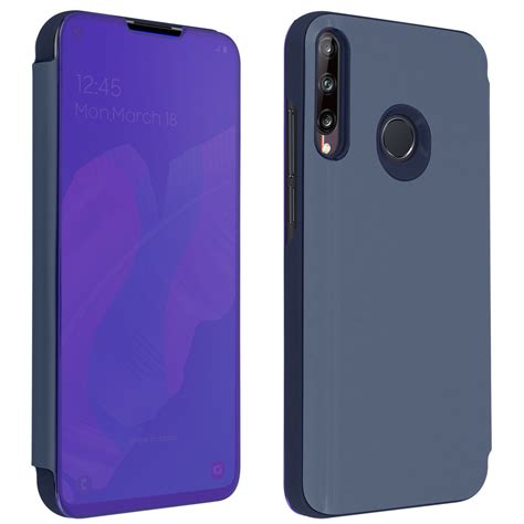 Tylna Obudowa Huawei P Lite I Przezroczysta Klapka Z Lustrzanym Wzorem W Kolorze Niebieskim