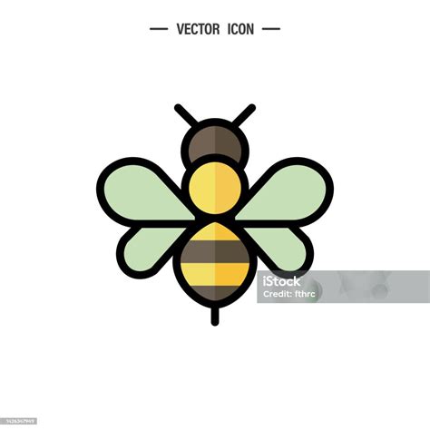 꿀벌 아이콘입니다 범블비 꿀 만들기 컨셉 흰색 배경에 고립 된 벡터 로고 일러스트레이션 벌에 대한 스톡 벡터 아트 및 기타 이미지 Istock