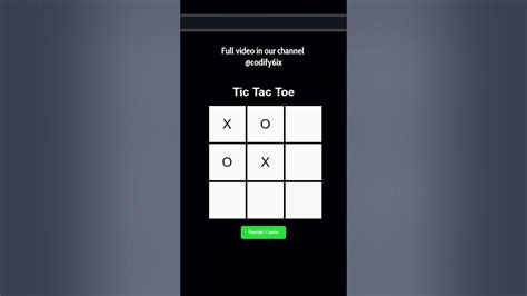 Tic Tac Toe Game Create In Html Css And Js Programming Asmrvideo