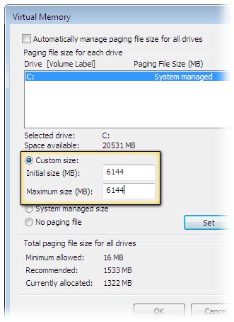 Increase Your System S Virtual Memory For Large File Compares