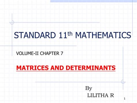Matrices And Determinants Ppt