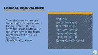 Logical Equivalence Propositional Logic Discrete Mathematics PPTX