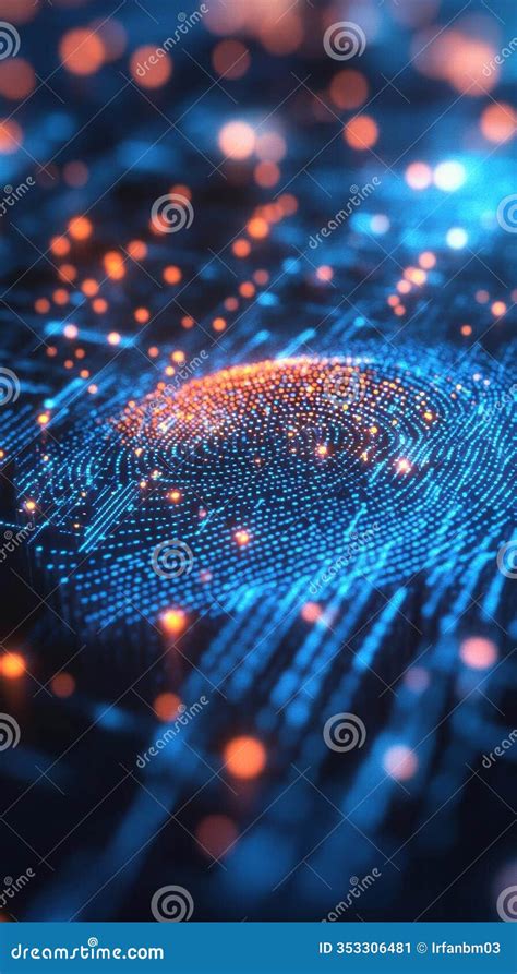 Biometric Authentication Concept Facial Recognition System Of Beautiful Woman On Blue